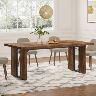 70.9" Rectangle Farmhouse Dining Table for Dining Room - Bed Bath & Beyond - 37315977